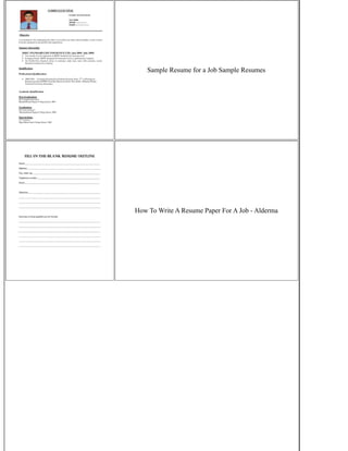 How To Write A Resume Paper | PDF | Desktop Publishing | Computer ...