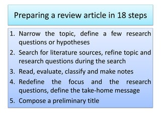 How to write a review article | PPTX