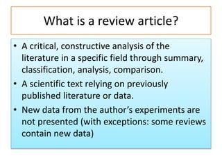 How to write a review article | PPTX