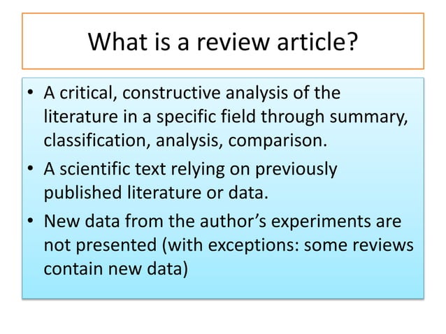 How to write a review article | PPTX