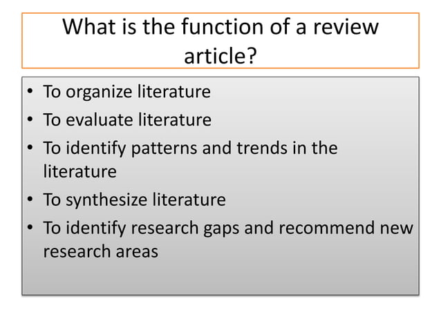 How to write a review article | PPTX