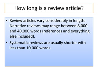 How to write a review article | PPTX