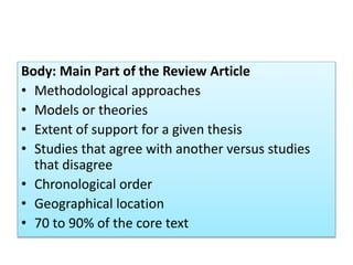 How to write a review article | PPTX