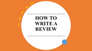 PowerPoint on How to write an igcse review PowerPoint | PPTX