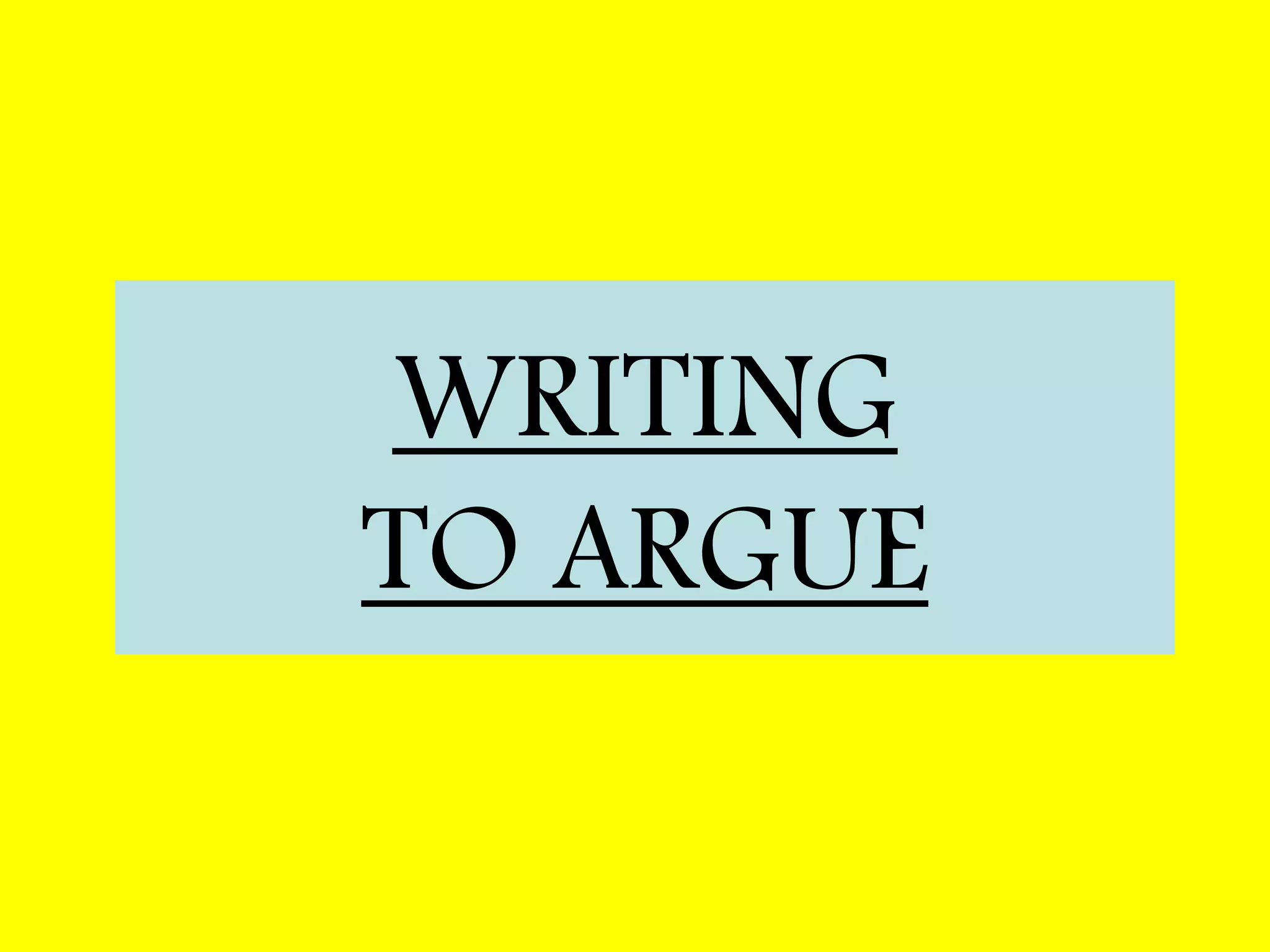 How To Write Arguementative Writing | PPTX