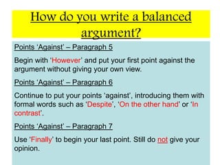 How To Write Arguementative Writing | PPTX