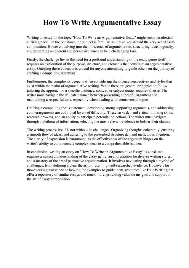 How To Write Argumentative Essay.pdf