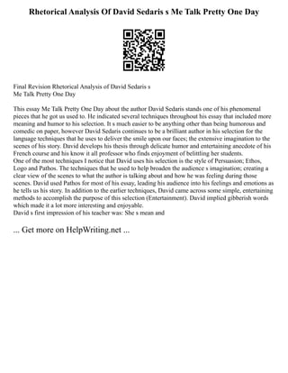 How To Write A Rhetorical Analysis Essay Outline, St | PDF