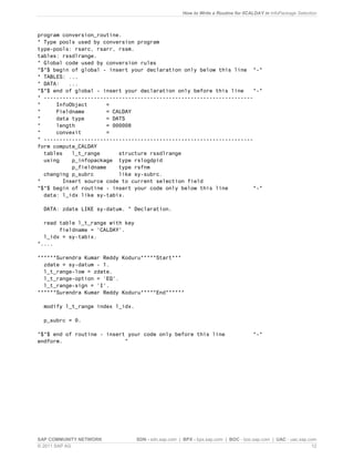 How to write a routine for 0 calday in infopackage selection | PDF