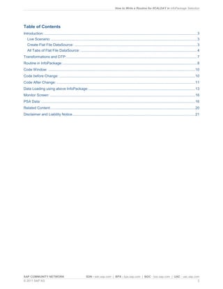How to write a routine for 0 calday in infopackage selection | PDF