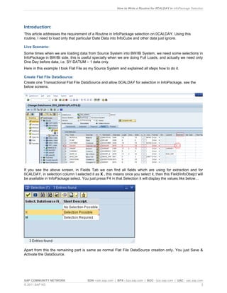 How to write a routine for 0 calday in infopackage selection | PDF
