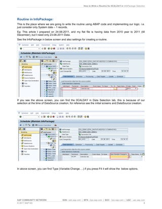How to write a routine for 0 calday in infopackage selection | PDF