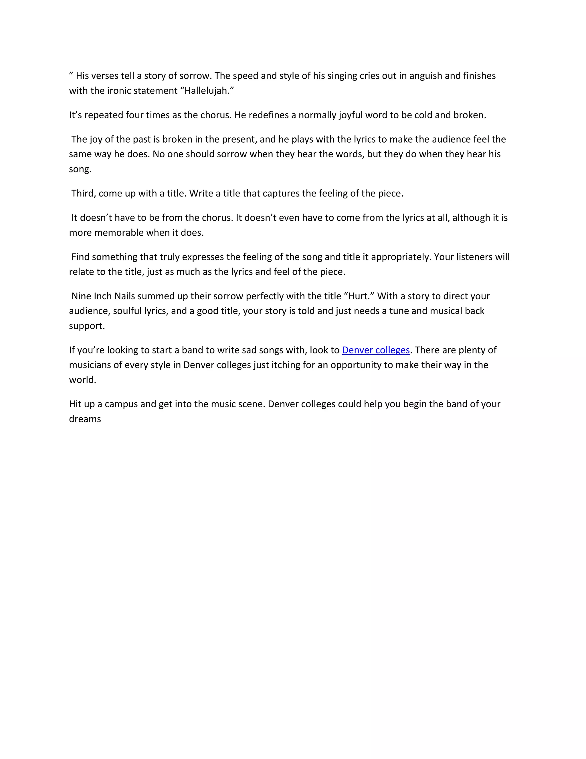 How to write a sad song | PDF