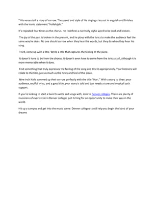 How to write a sad song | PDF