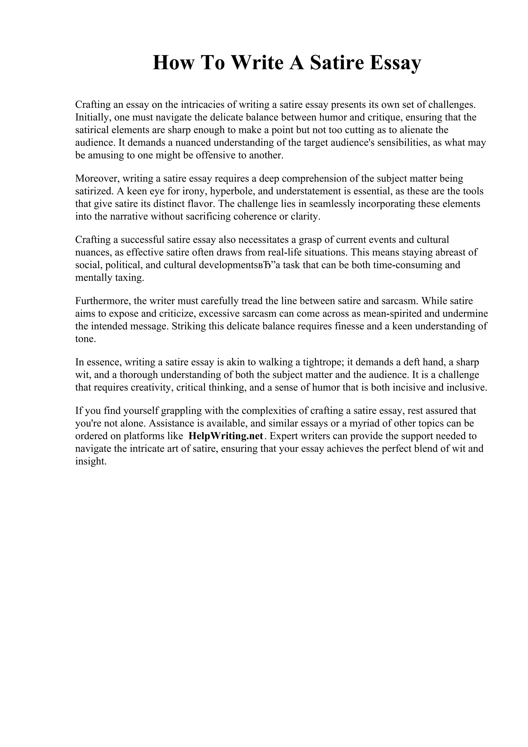 How To Write A Satire Essay.pdf