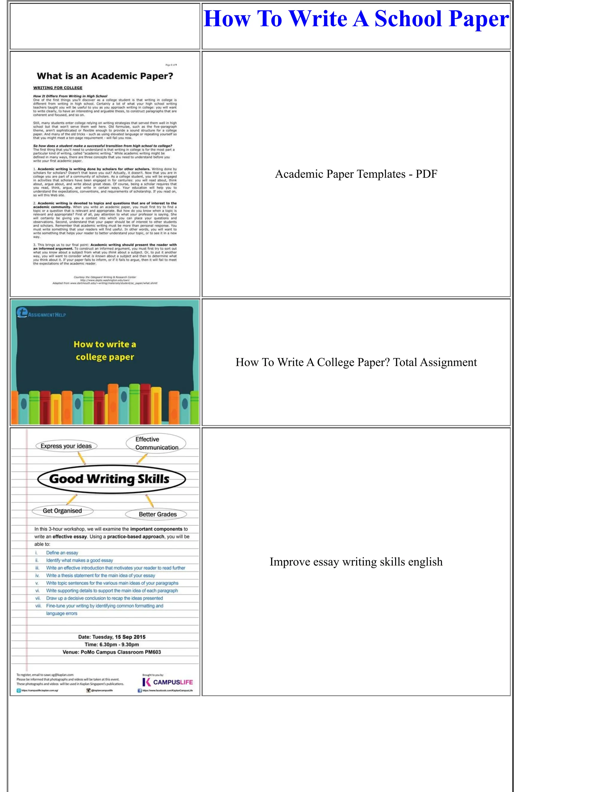 How To Write A School Paper | PDF