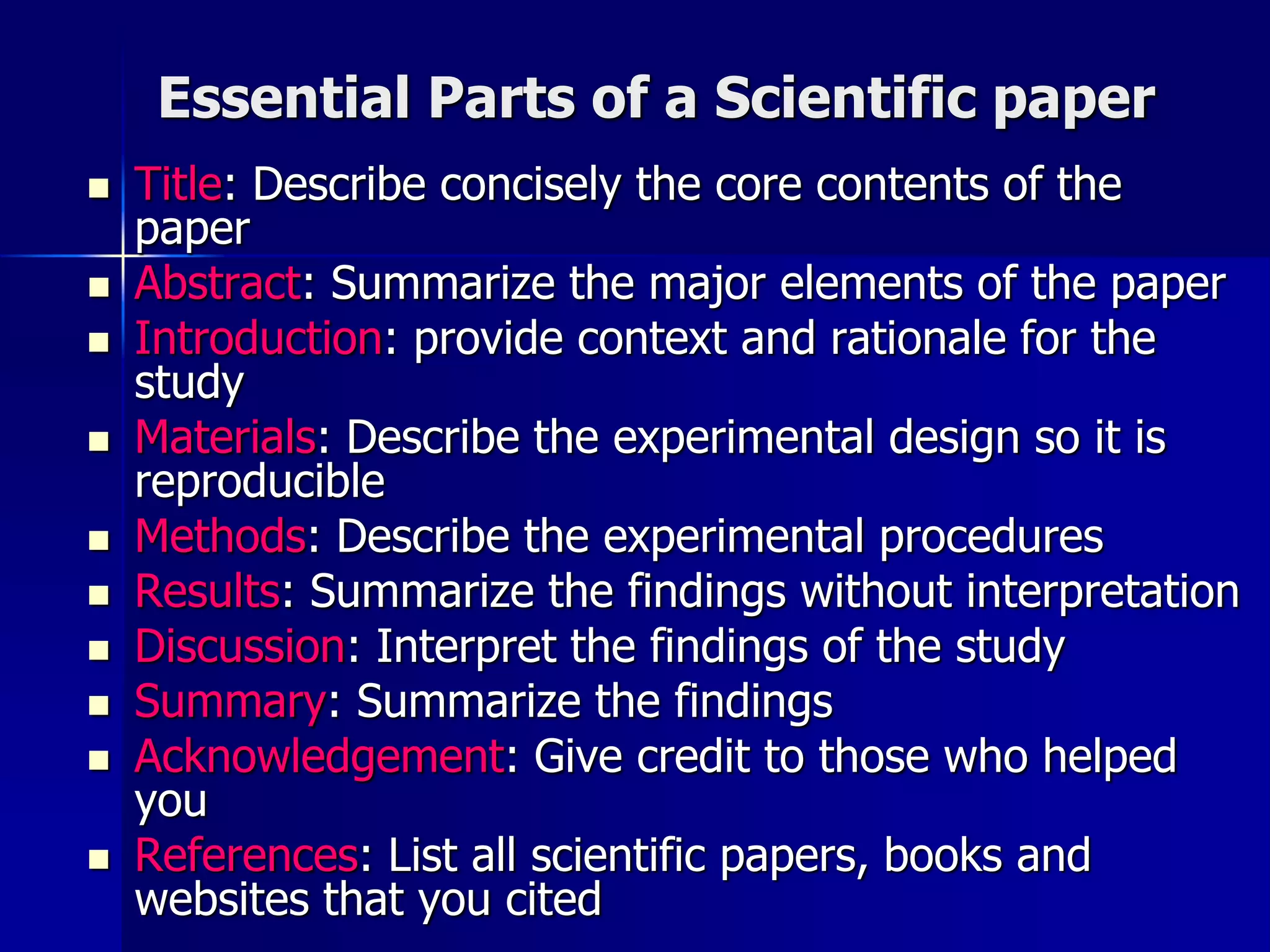 How To Write A Scientific Paper.ppt