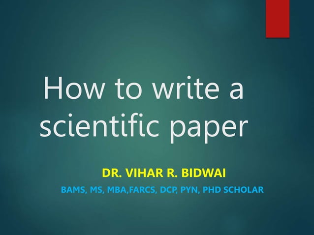 How To Write A Scientific research Paper.ppt