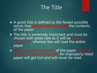 How To Write A Scientific research Paper.ppt