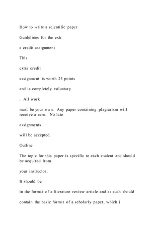 How to write a scientific paperGuidelines for the extra cred | PDF