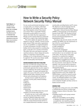 How to write an IT security policy guide - Tareq Hanaysha | PDF