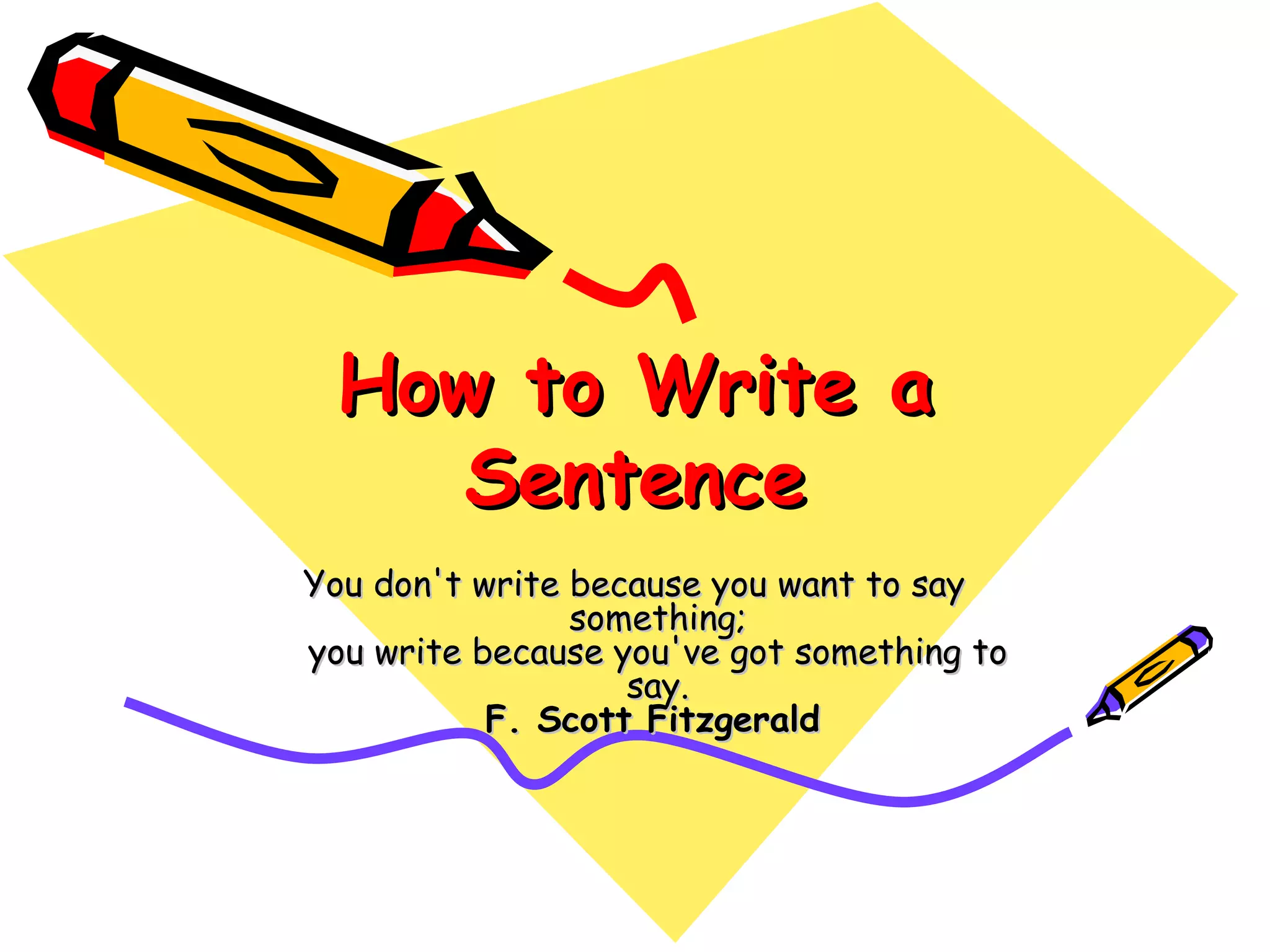 How to write a sentence | PPT