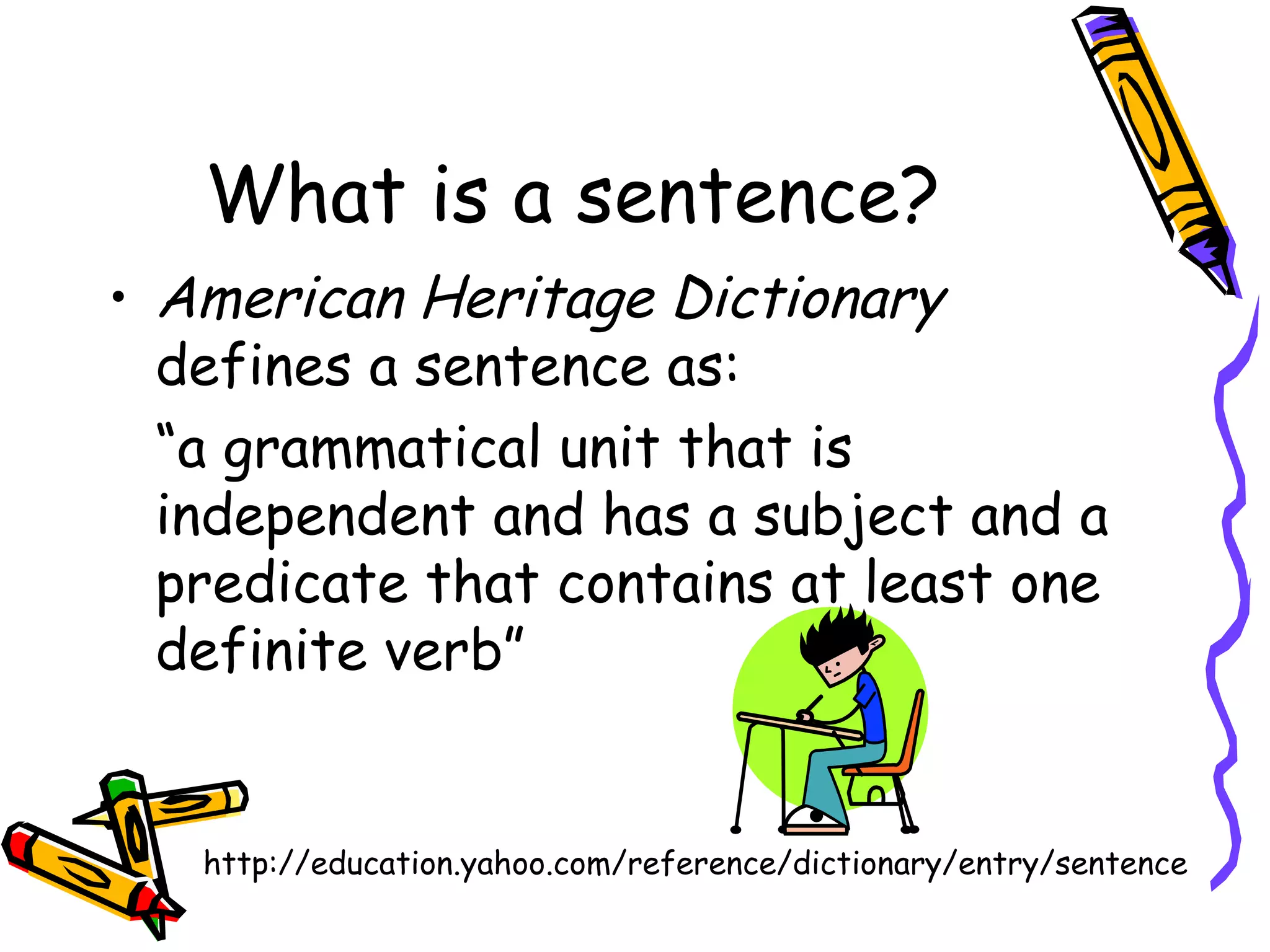 How to write a sentence | PPT