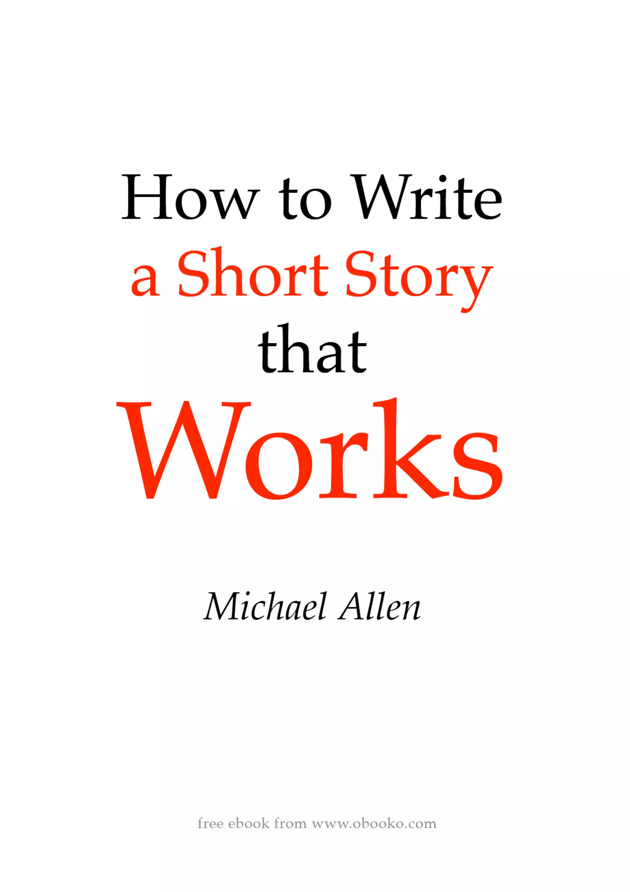 How to write a short story that works | PDF