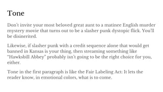 How to write a short story: The first paragraph | PPTX