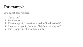 How to write a short story: The first paragraph | PPTX