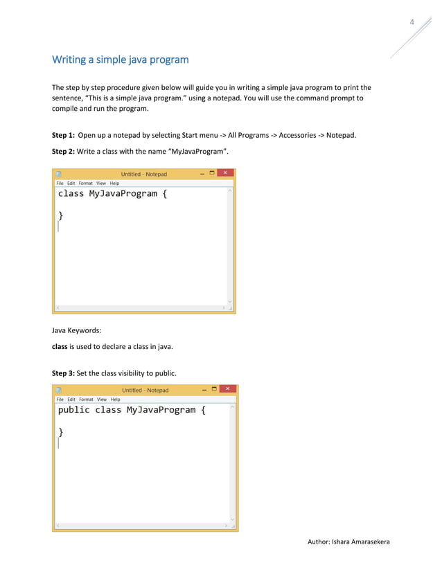 How to write a simple java program in 10 steps | PDF