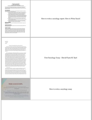 How To Write A Sociology Research Paper | PDF