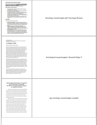 How To Write A Sociology Research Paper | PDF