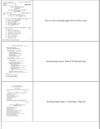 How To Write A Sociology Research Paper | PDF