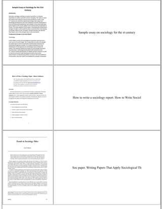 How To Write A Sociology Research Paper | PDF