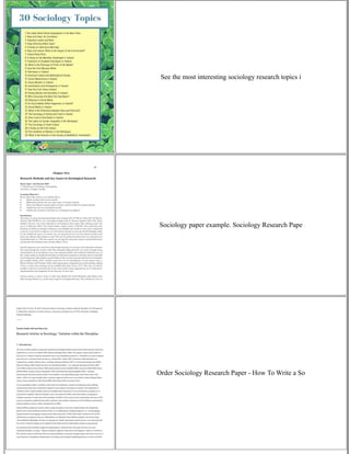 How To Write A Sociology Research Paper | PDF