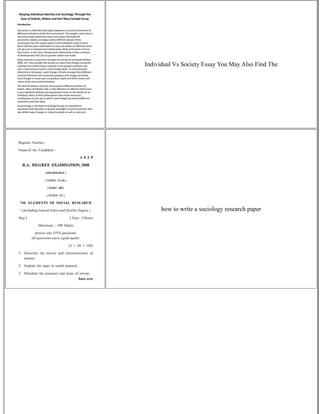 How To Write A Sociology Research Paper | PDF