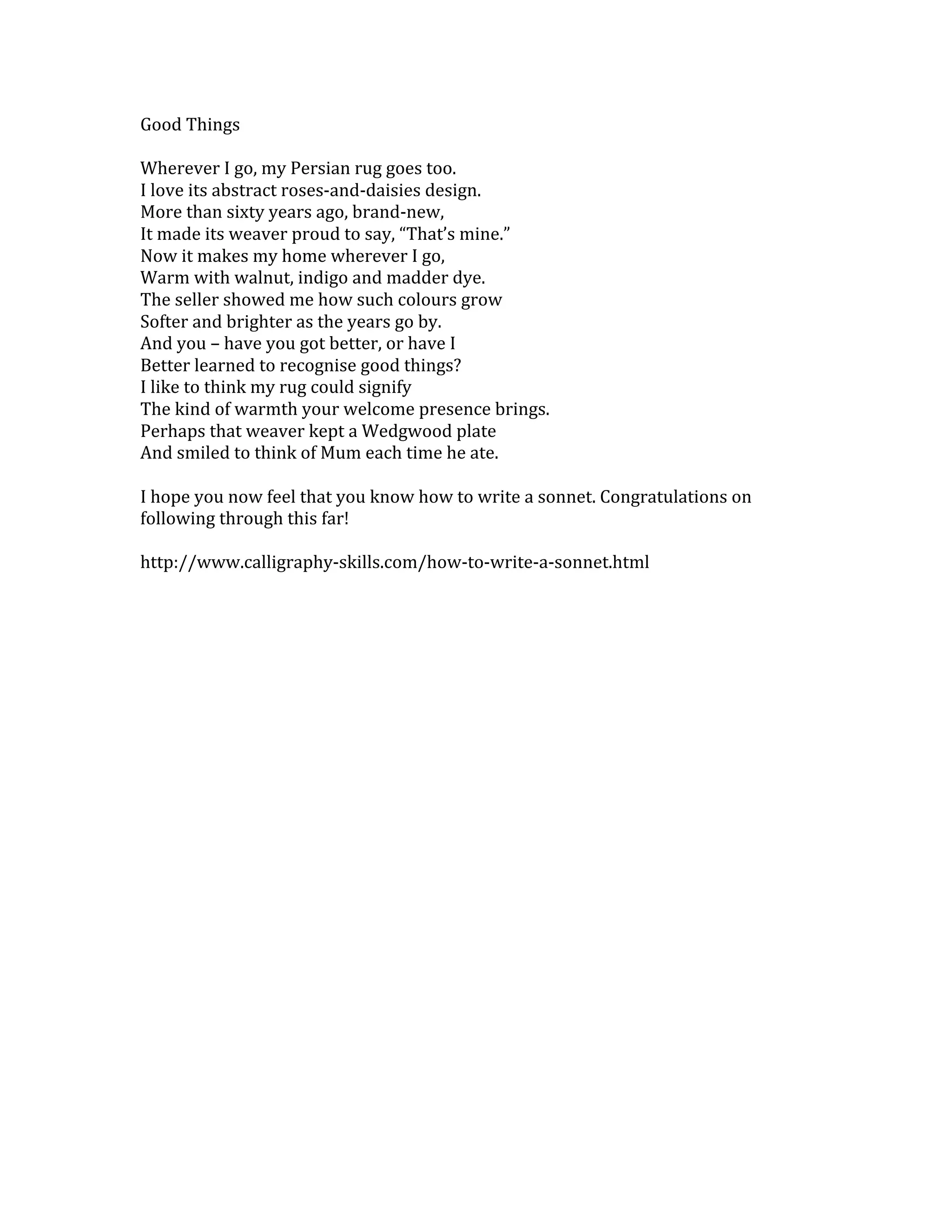 How to write a sonnet | PDF