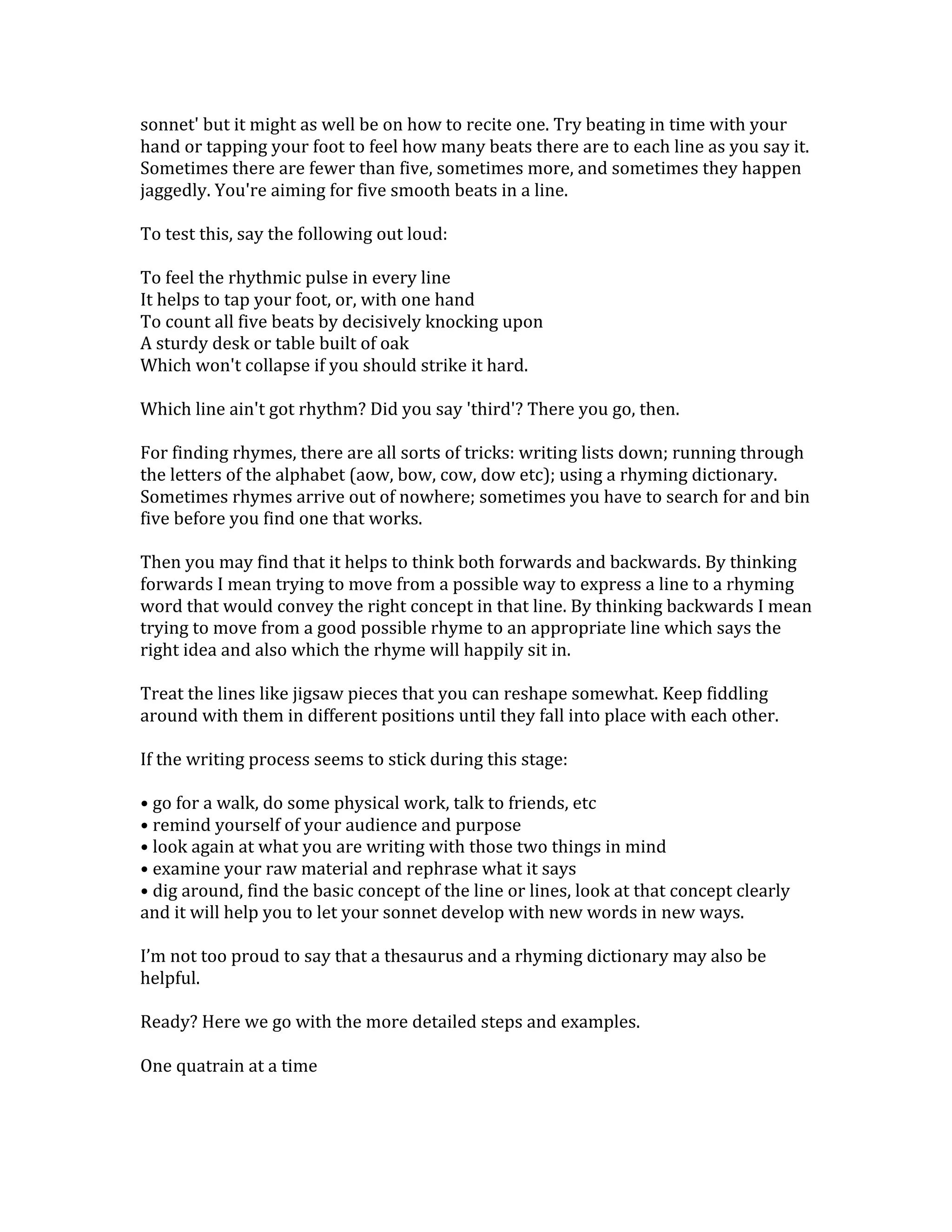 How to write a sonnet | PDF