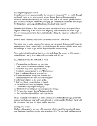 How to write a sonnet | PDF