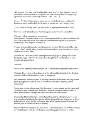 How to write a sonnet | PDF