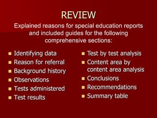 How to write a special education report | PPT