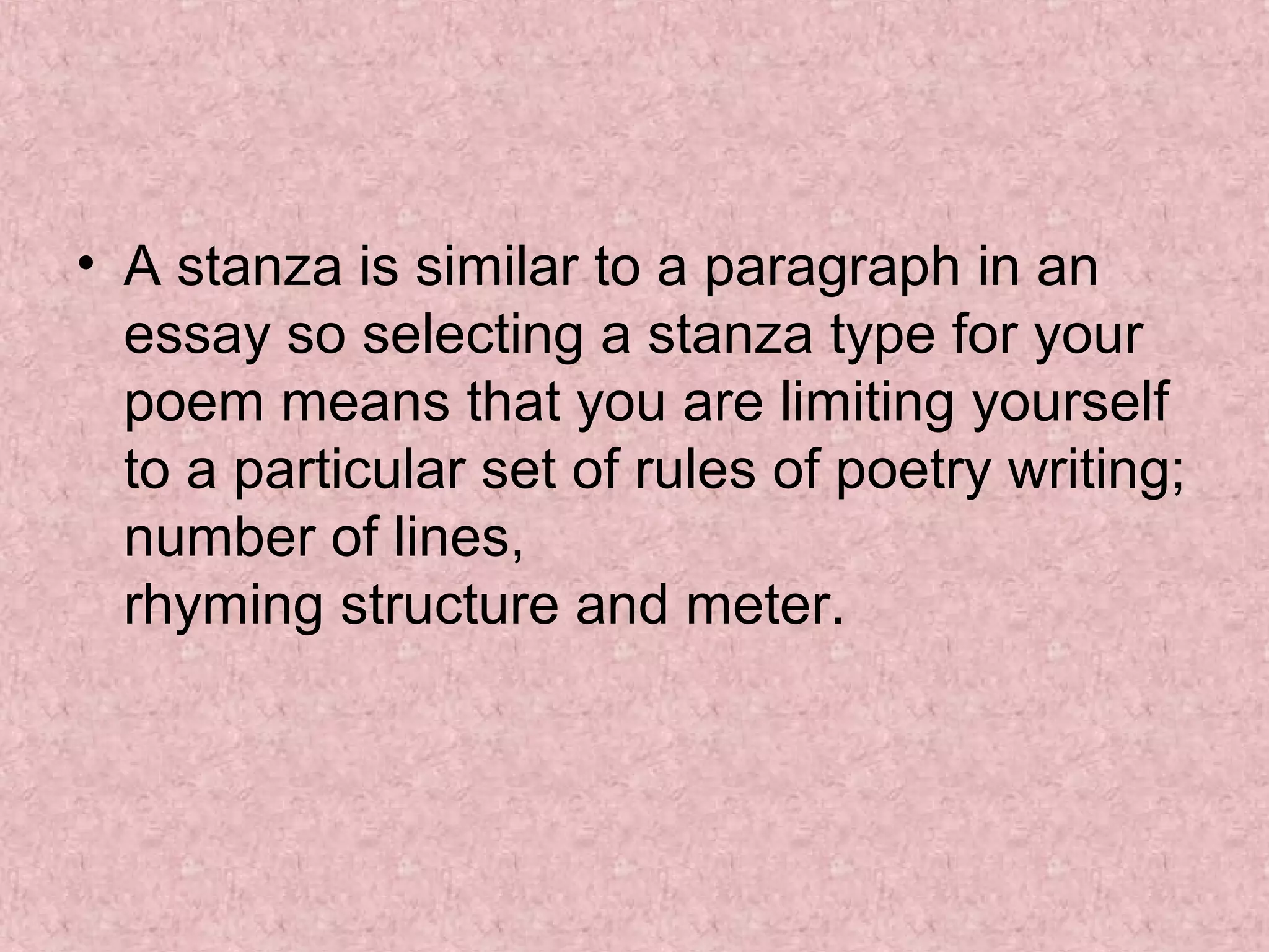 How to write a stanza poem | PPT