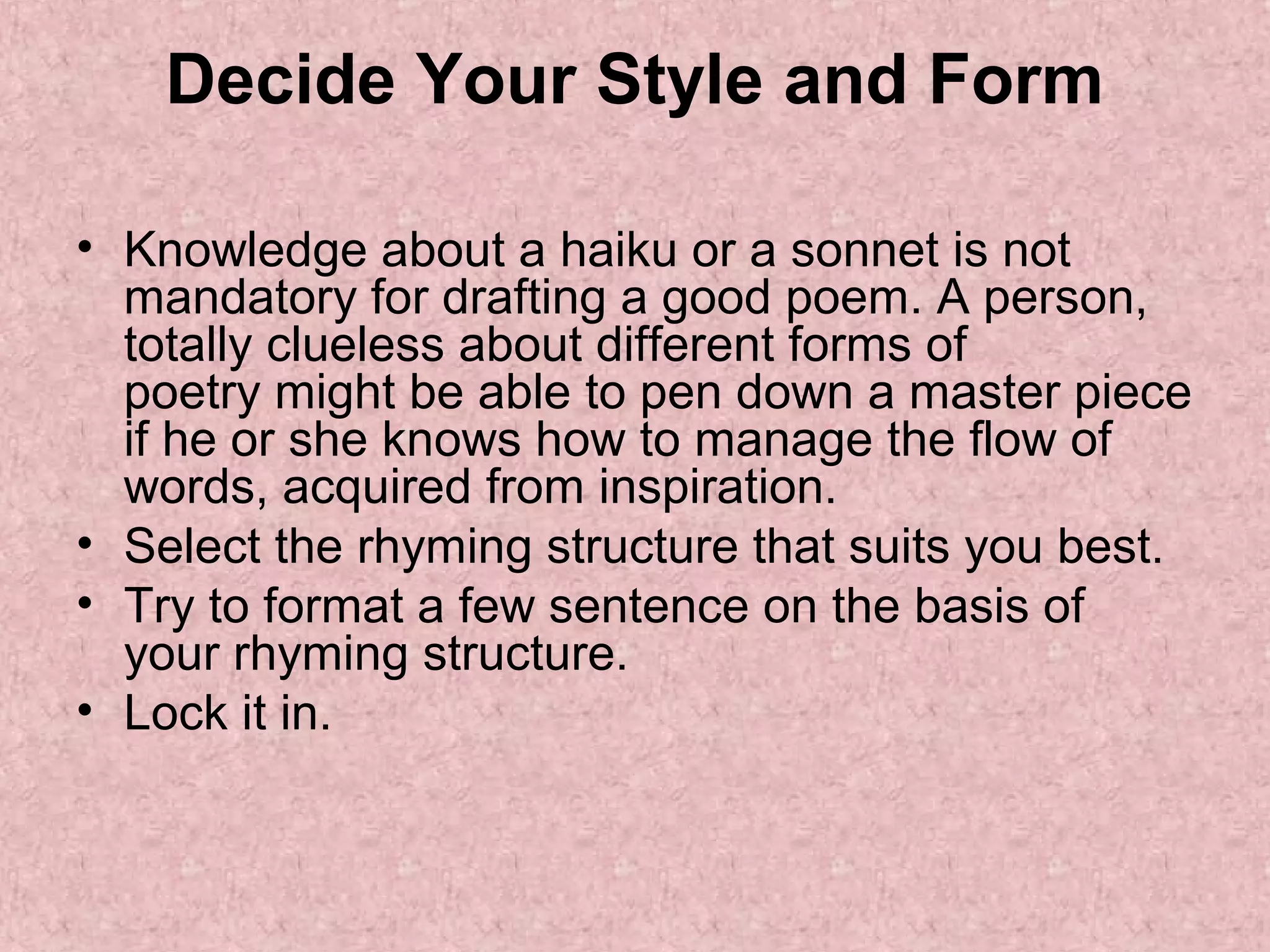 How to write a stanza poem | PPT