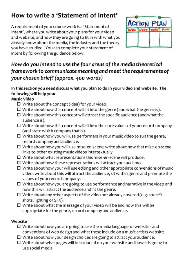 How to write a statement of intent | PDF