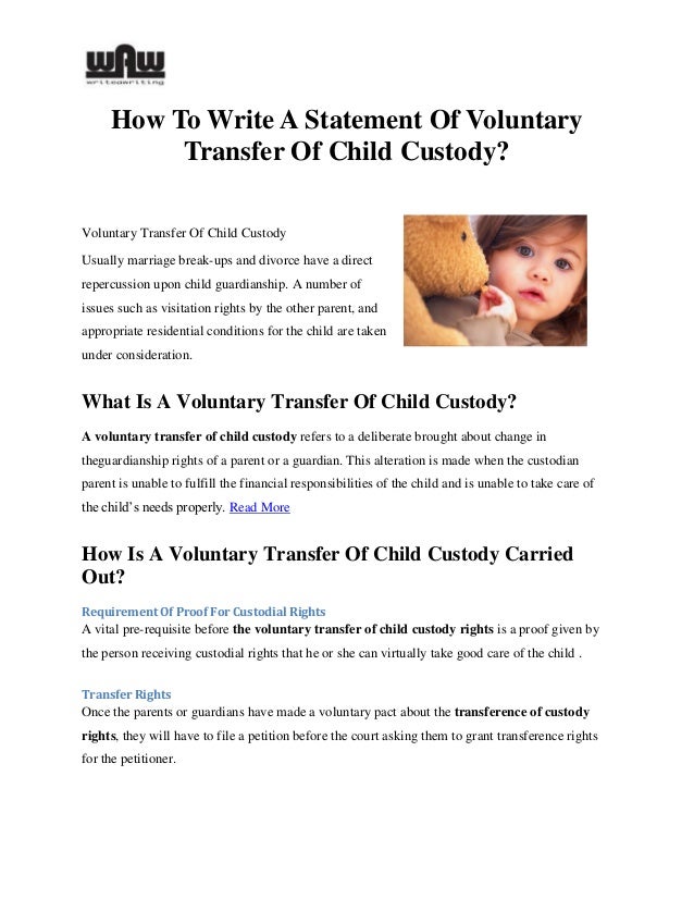 How To Write A Statement Of Voluntary Transfer Of Child Custody how-to-write-a-statement-of-voluntary-transfer-of-child-custody