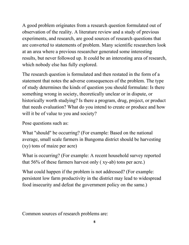 How to write a statement of the problem. | PDF