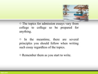 How to write a successful admission essay | PPT