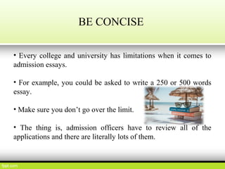 How to write a successful admission essay | PPT