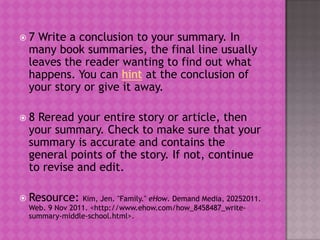 How to write a summary | PPTX
